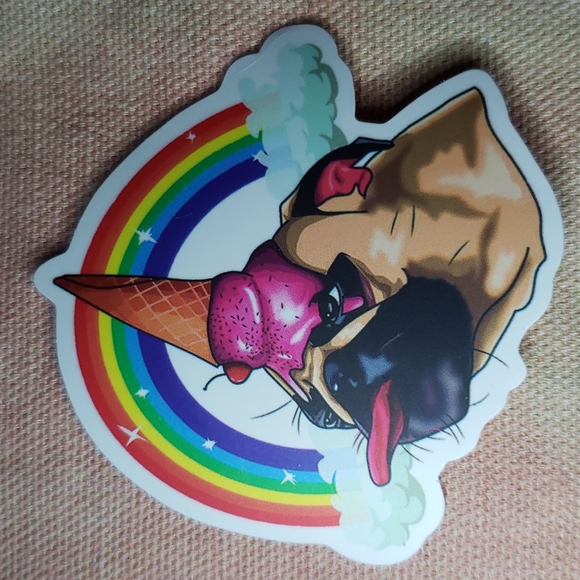Office | K Rainbow Pug Dog Sticker Doggie Dog Mom Puppy | Poshmark